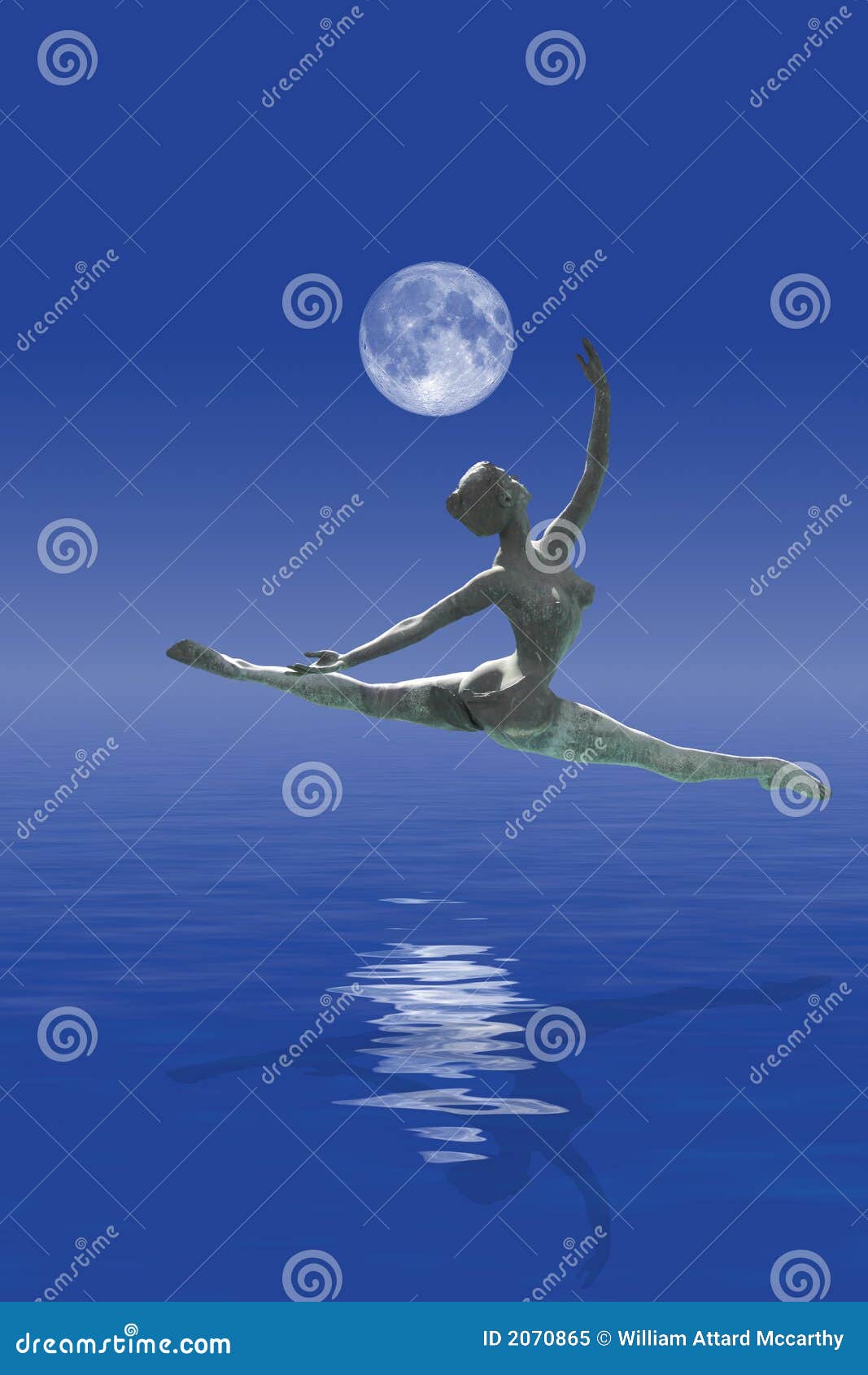 Moon Dance: Art Nouveau Inspired Girl Playing With The Moon Royalty ...