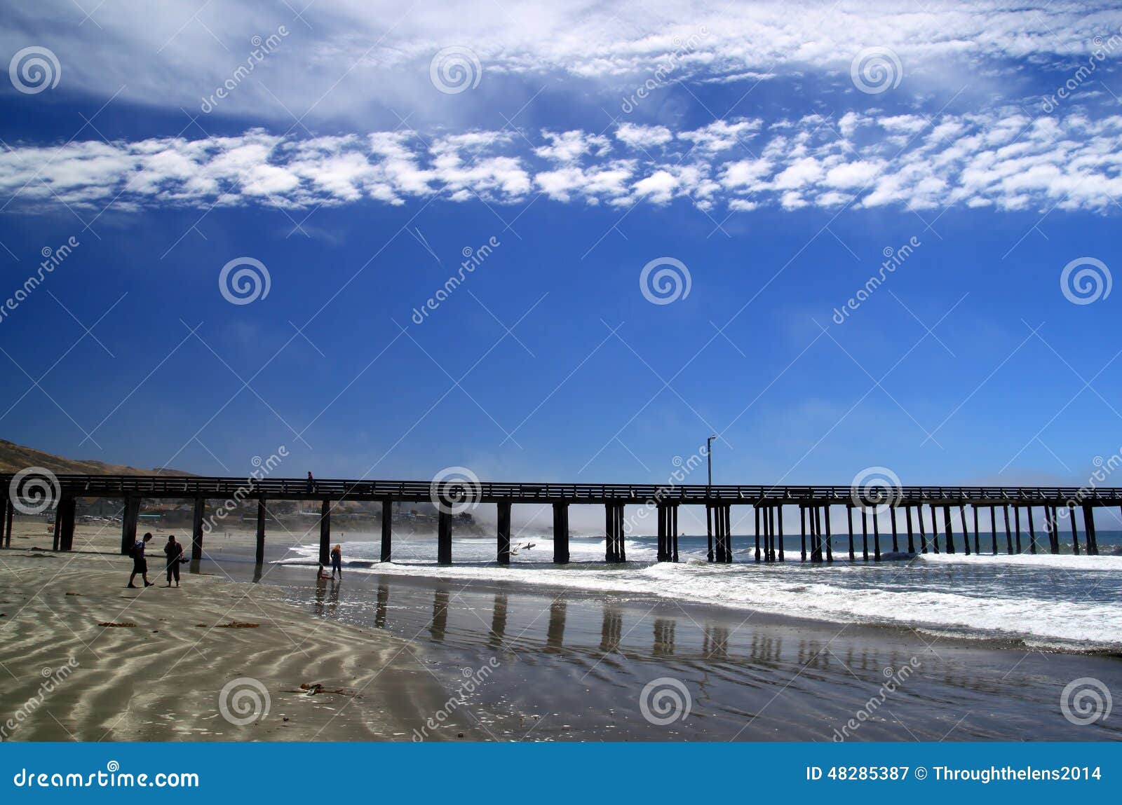 Ocean Pier. stock image. Image of boardwalk, ocean, people - 48285387