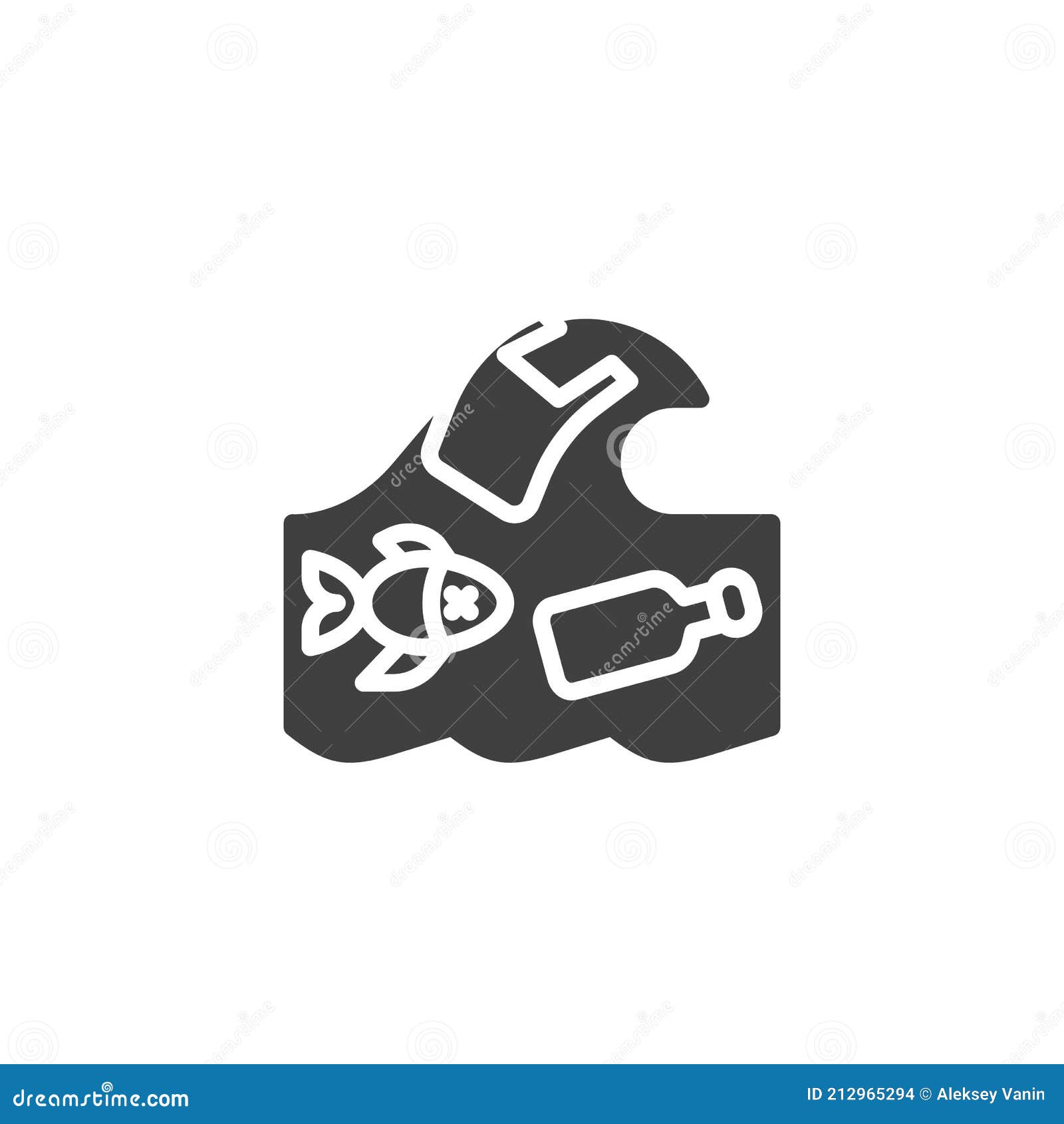 Ocean Plastic Pollution Vector Icon Stock Vector - Illustration of ...