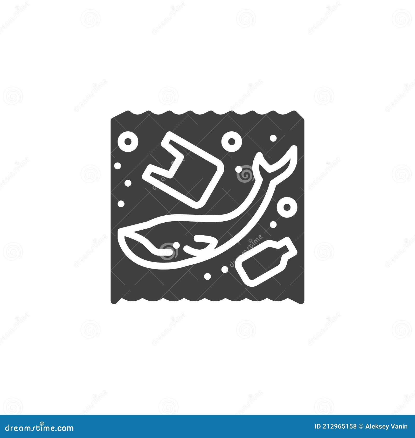 Ocean Plastic Pollution Vector Icon Stock Vector - Illustration of flat ...