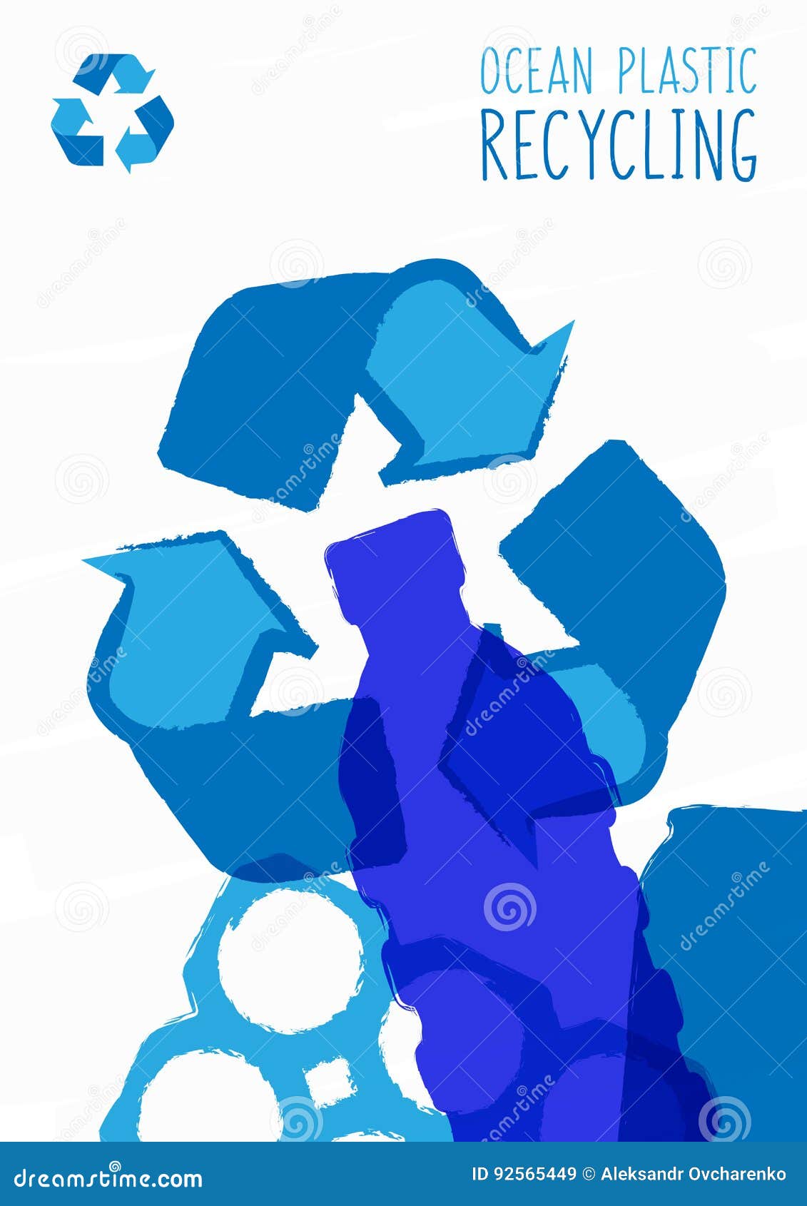 Ocean Plastic Recycling Vector Illustration Stock Vector - Illustration ...