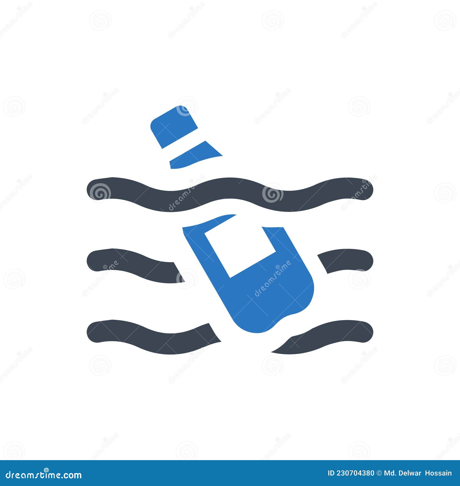 Ocean pollution icon stock vector. Illustration of marine - 230704380