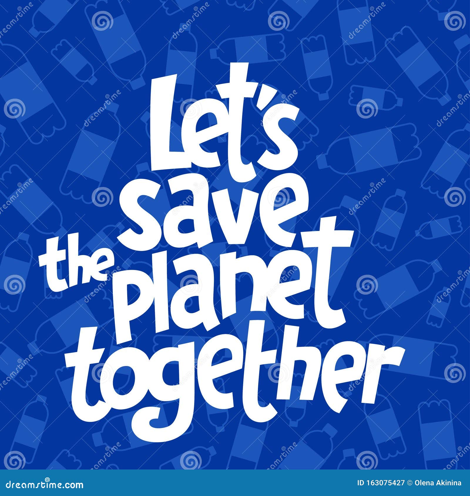 A Square Vector Image With The Lettering Let`s Save The Planet Together ...