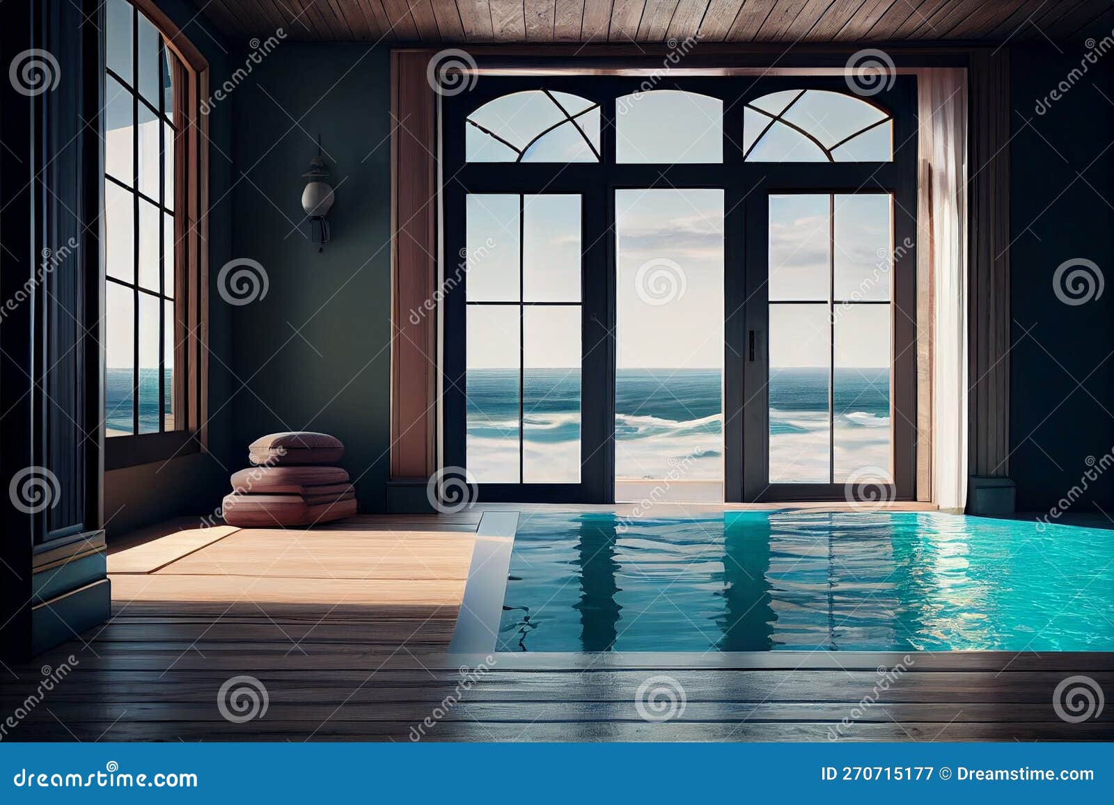 Ocean and Pool View Room.generative Ai Stock Illustration ...