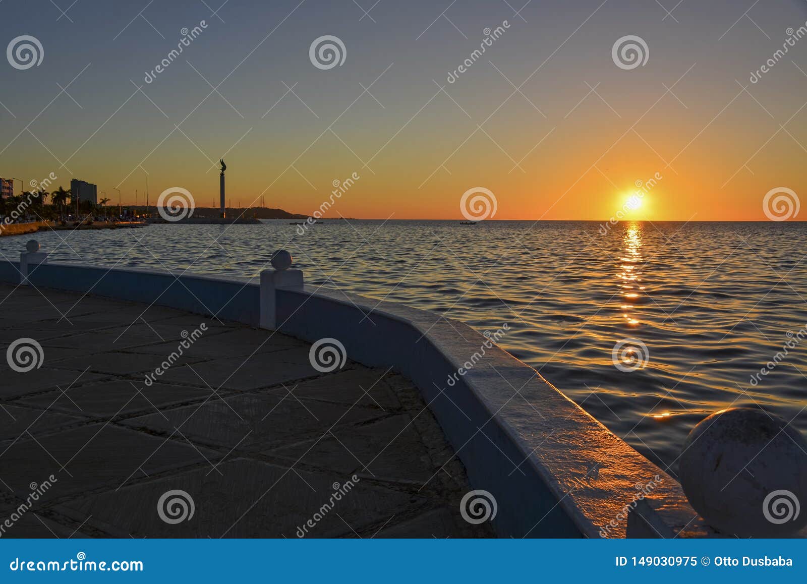 Ocean promenade at sunset stock image. Image of ocean - 149030975