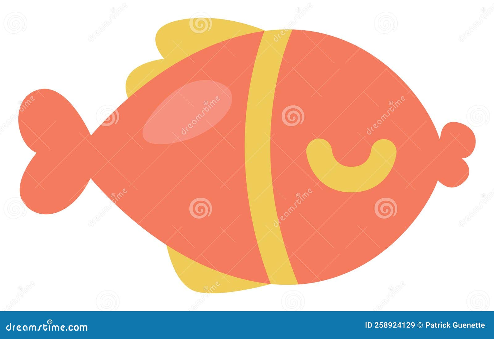 Ocean red fish, icon stock vector. Illustration of wildlife - 258924129