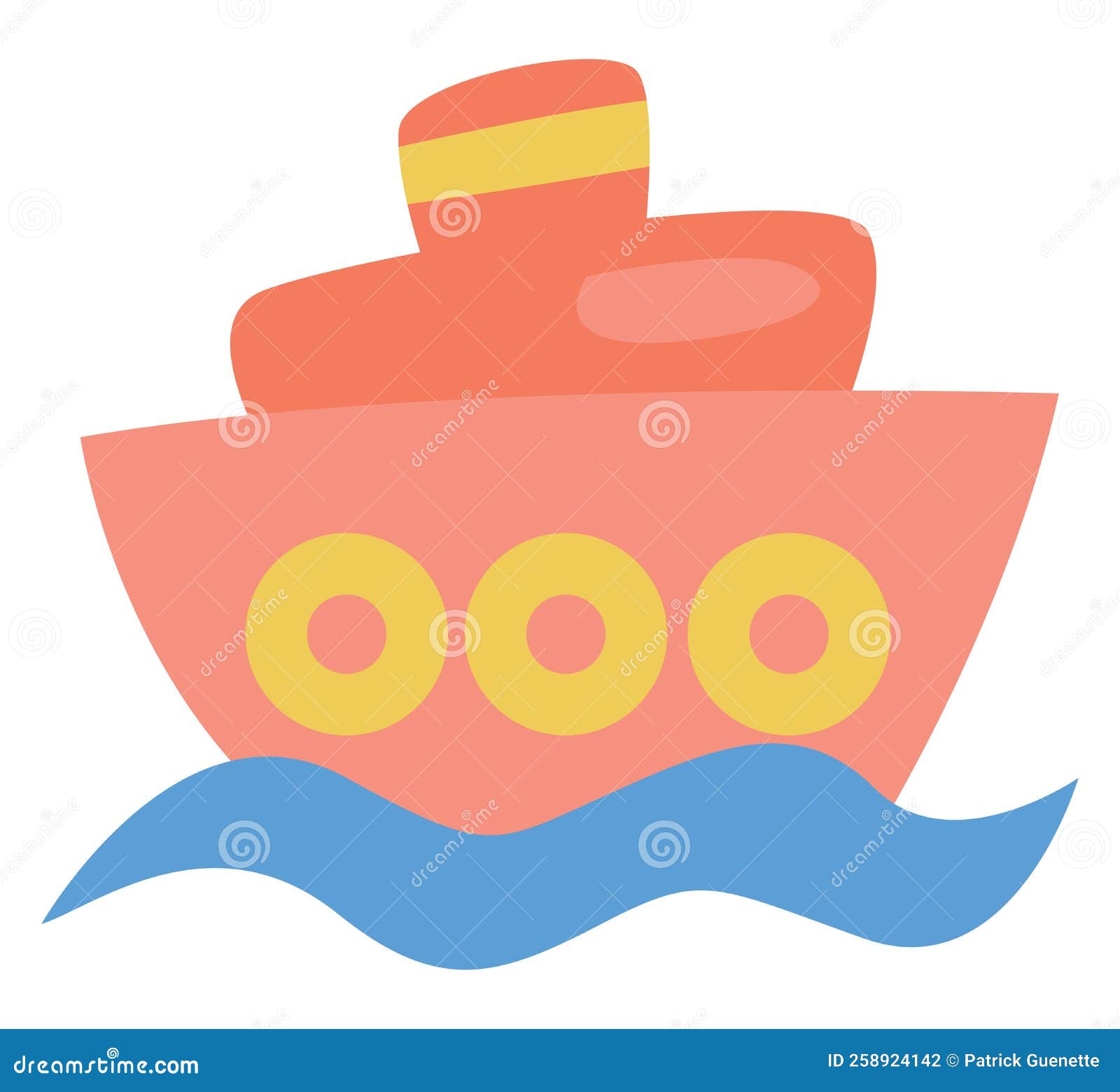 Ocean red ship, icon stock vector. Illustration of sailboat - 258924142
