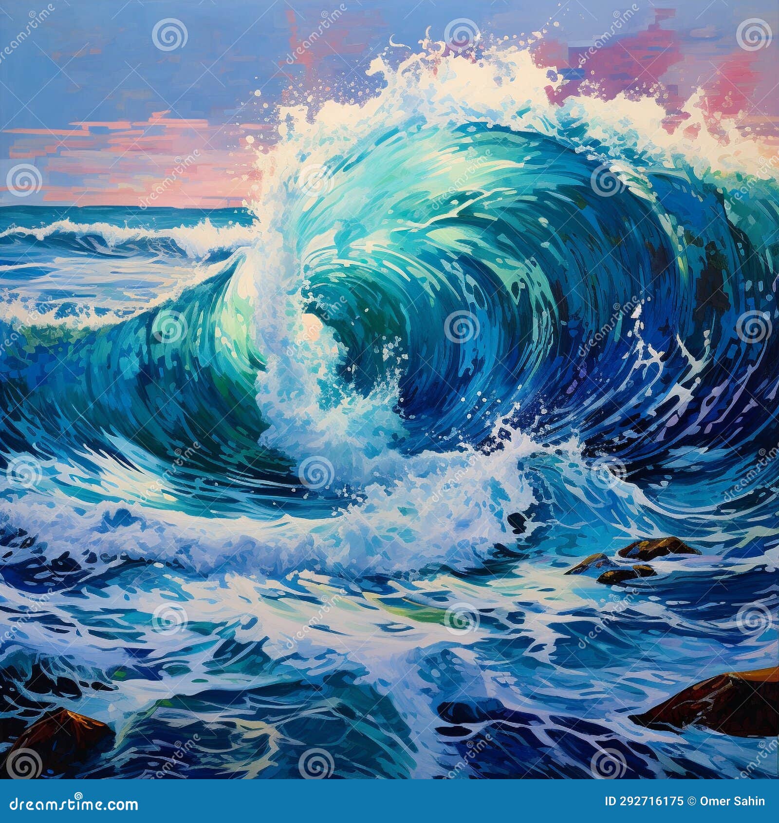 Ocean S Breath: Intertwining Waves Sweeping Across the Surface Stock ...