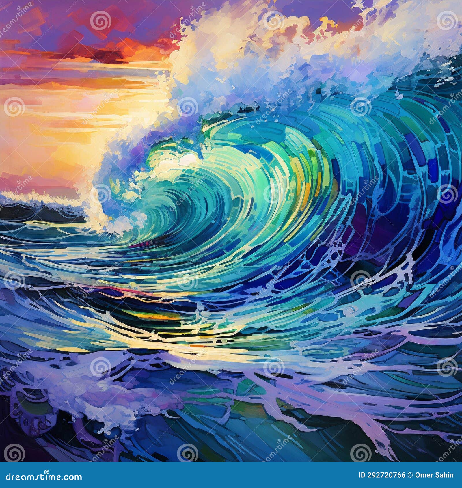 Ocean S Breath: Intertwining Waves Sweeping Across the Surface Stock ...