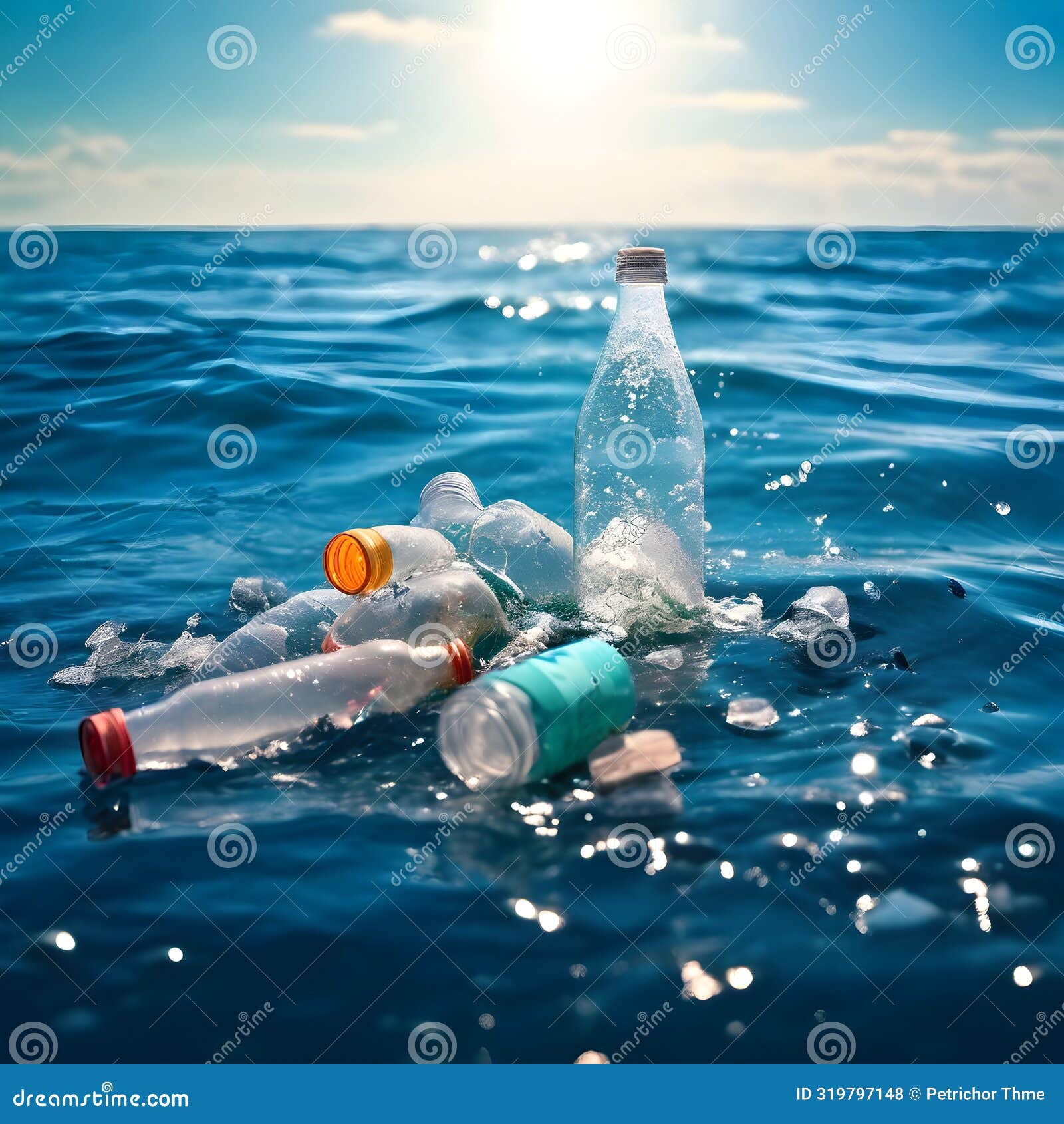 The Ocean S Plastic Problem: from Bottles To Microplastics Stock ...