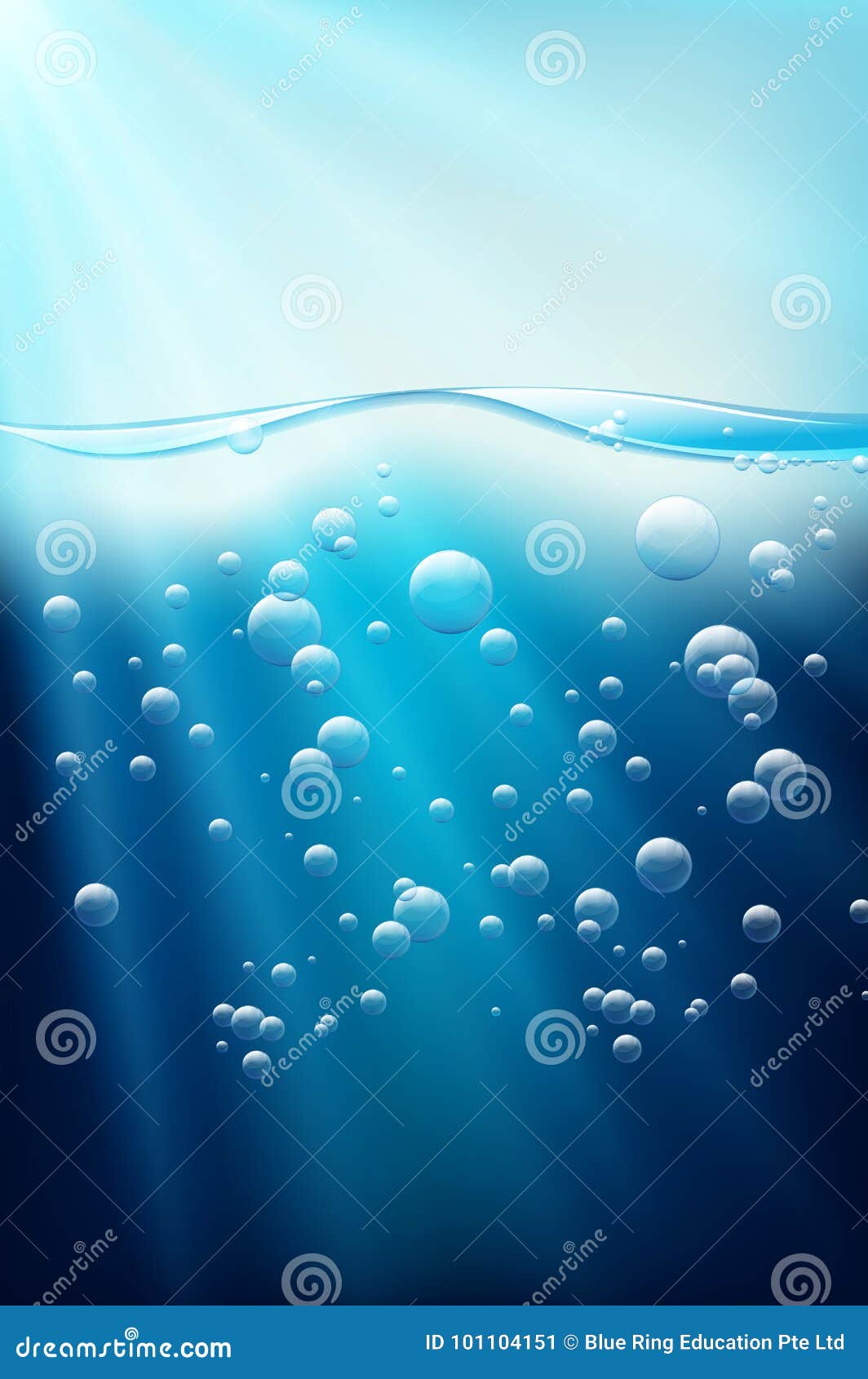 Ocean Scene with Bubbles Underwater Stock Vector - Illustration of ...
