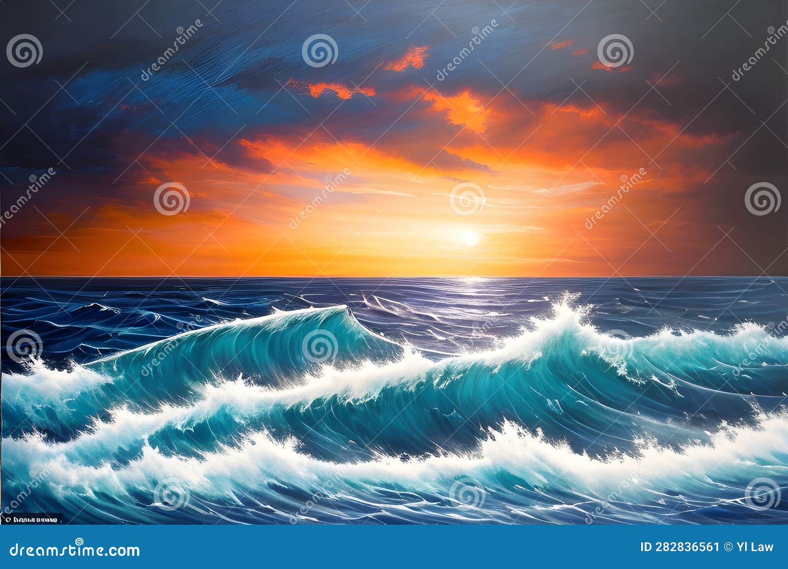 Ocean Scene with Rich Deep Colors that Evoke Editorial Photo - Image of ...