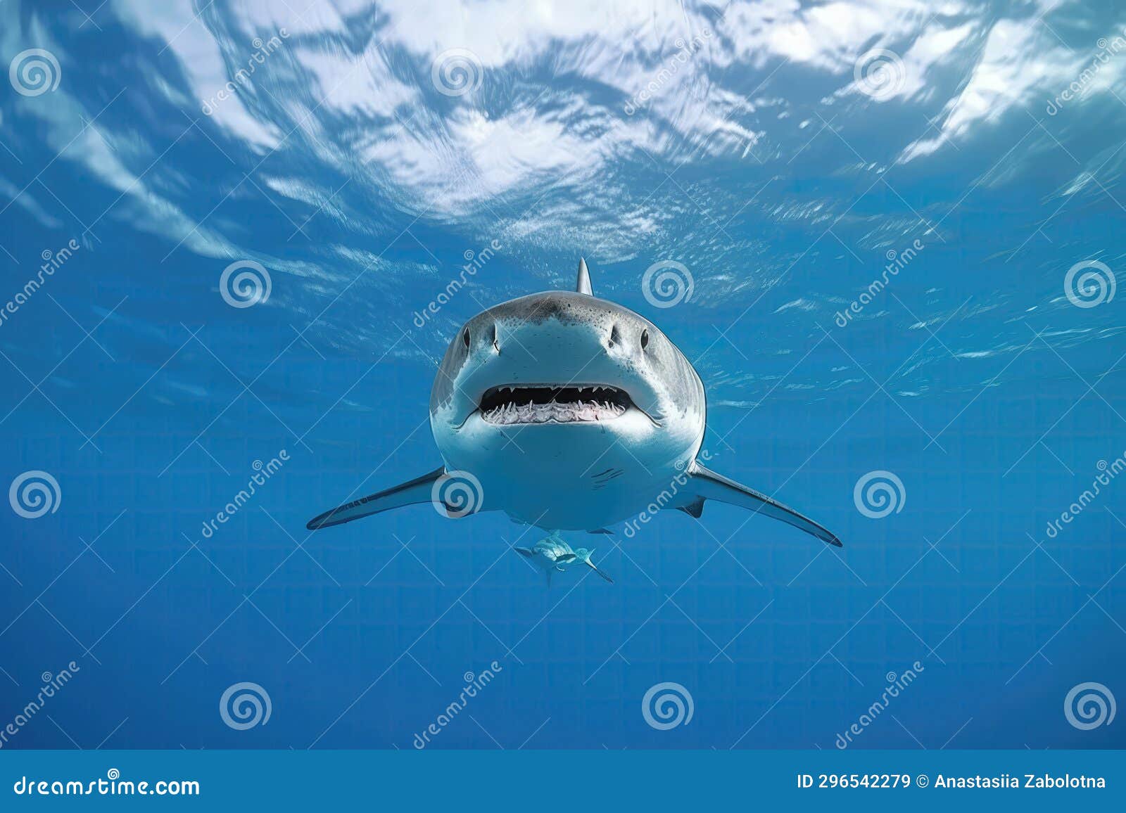 Ocean Shark Bottom View from Below. Generative AI Stock Illustration ...
