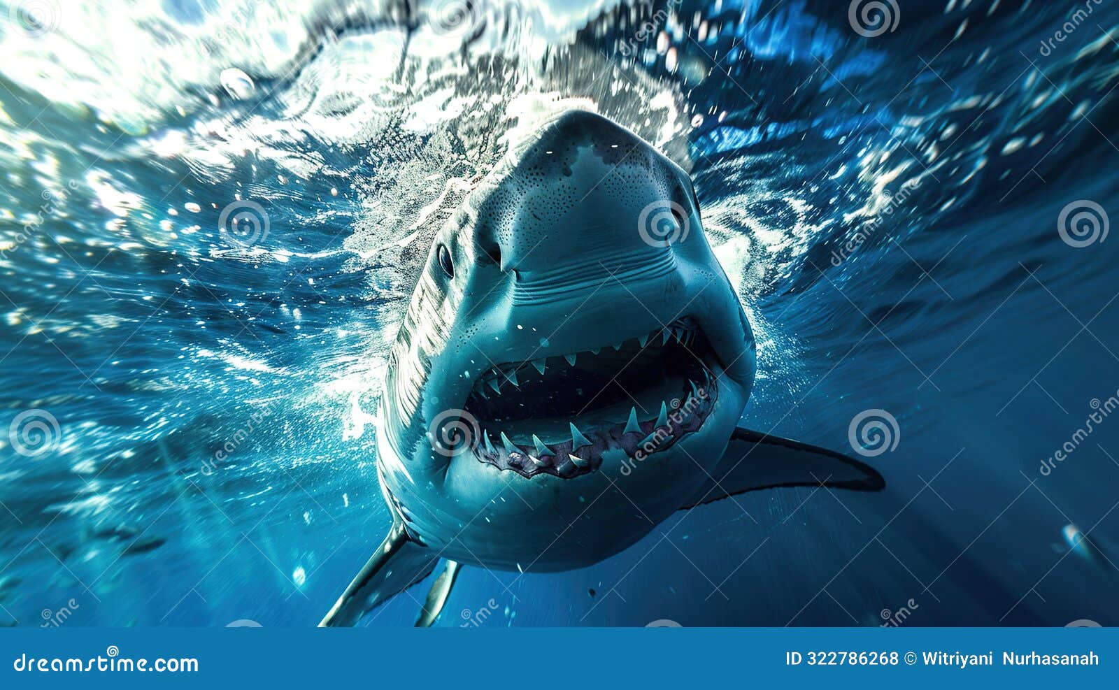Ocean Shark Bottom View from . Generative Ai Stock Illustration ...