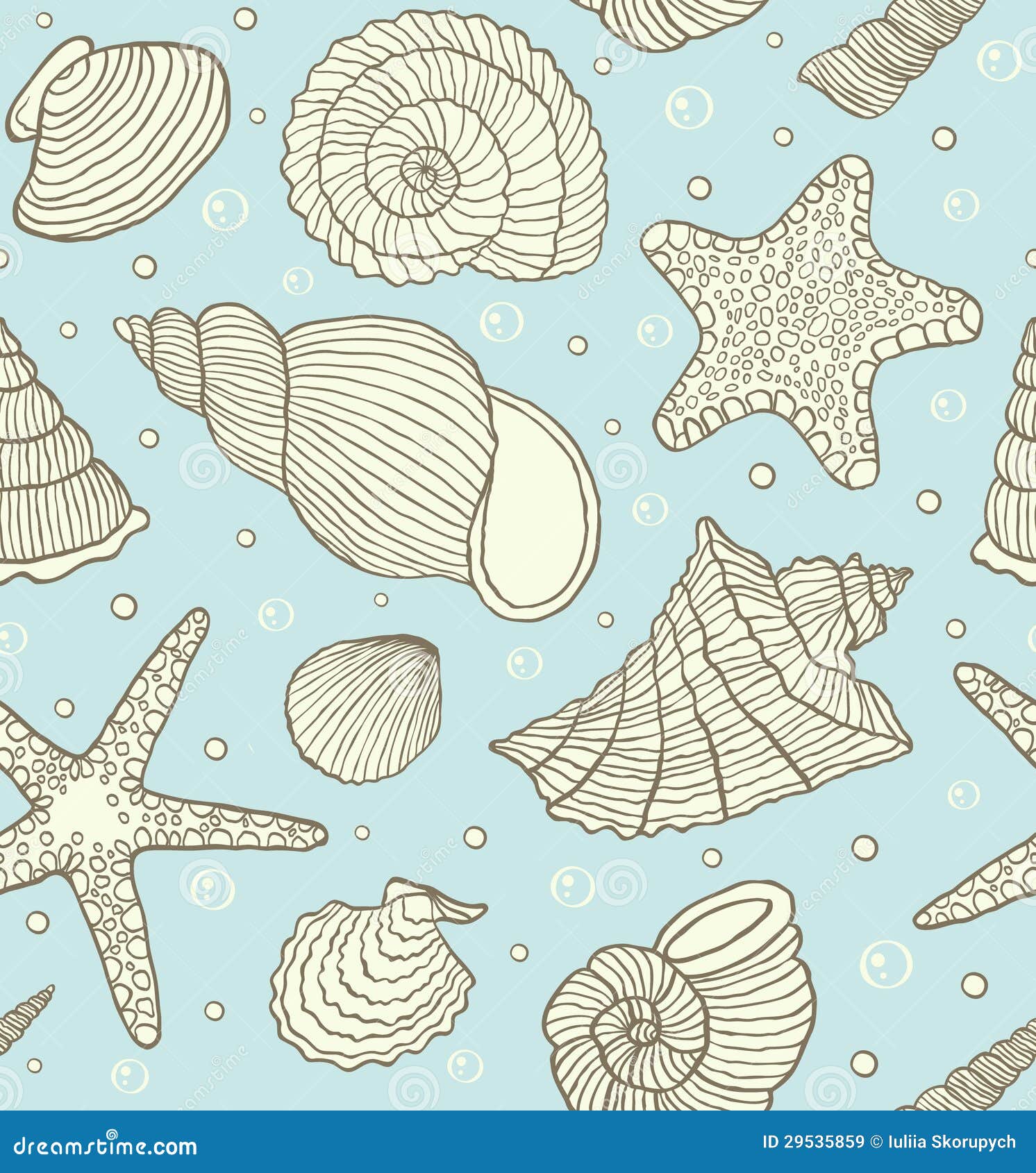 Ocean shells stock vector. Illustration of seamless, decor - 29535859