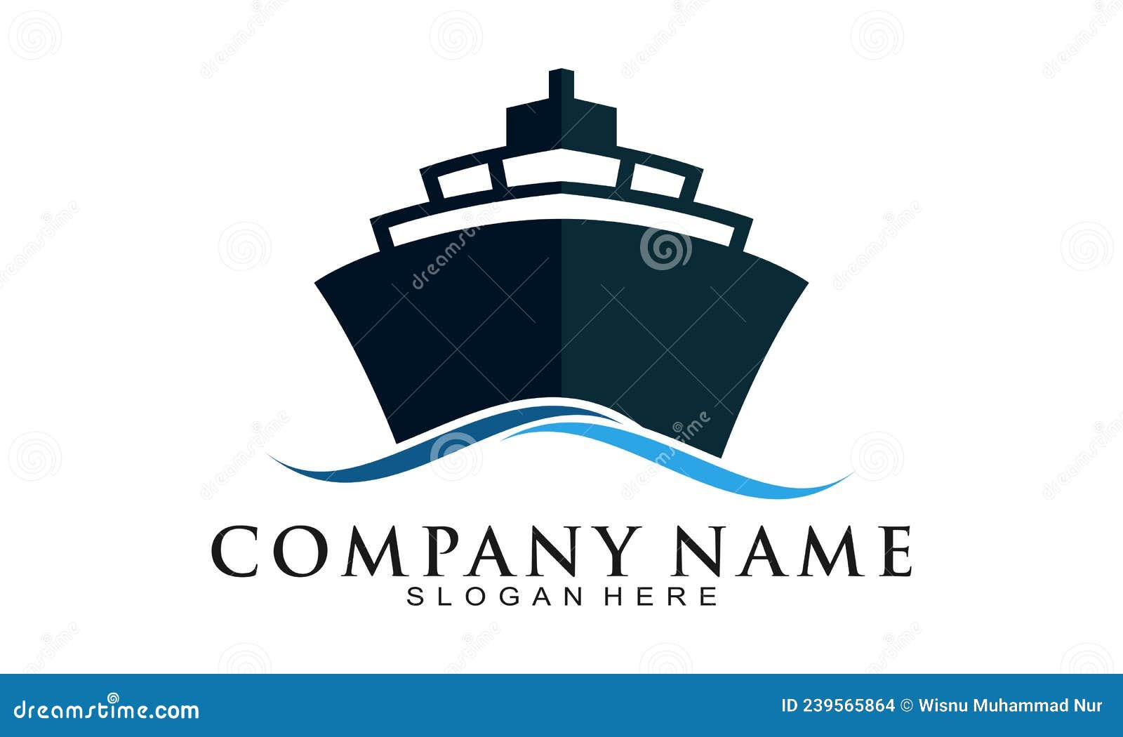 Ocean Ship Front Side Vector Logo Stock Vector - Illustration of ...