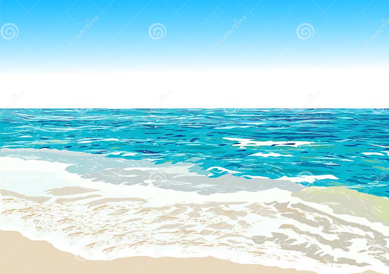 Ocean shore, beach, vector stock vector. Illustration of scene - 61322069