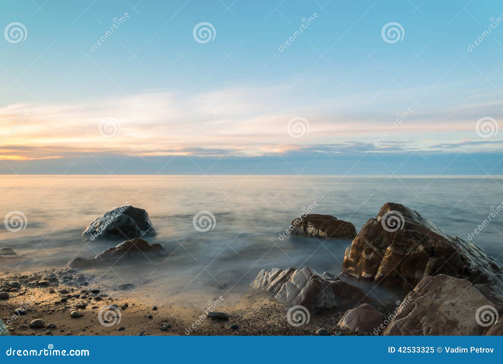 Ocean Shore (Slow Shutter Speed) Stock Image - Image of breton, large ...