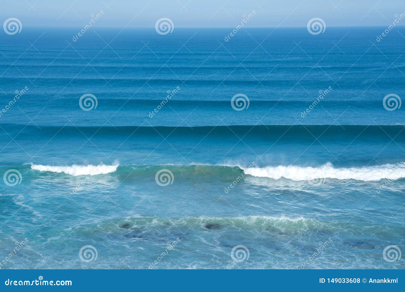 Ocean with small waves stock photo. Image of clear, coastline - 149033608