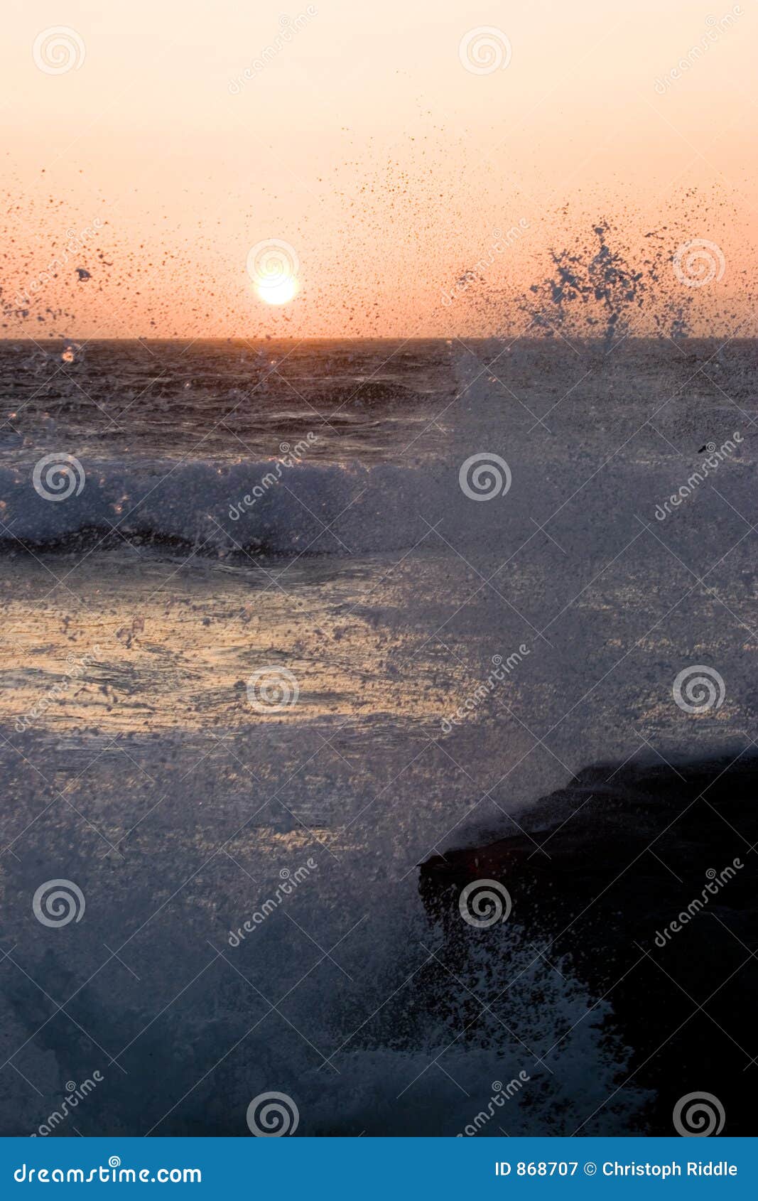 Ocean spray at sunset stock image. Image of rough, cycle - 868707