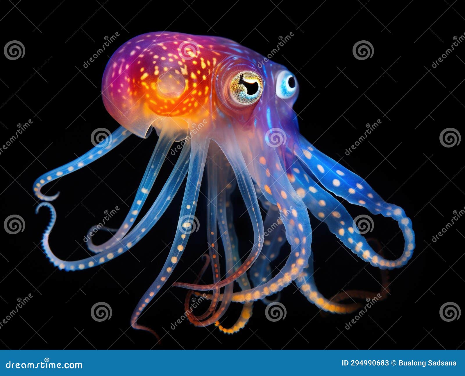 Ocean Squid Tentacles. Cartoon Octopus Palpus, Twisted Limbs With ...