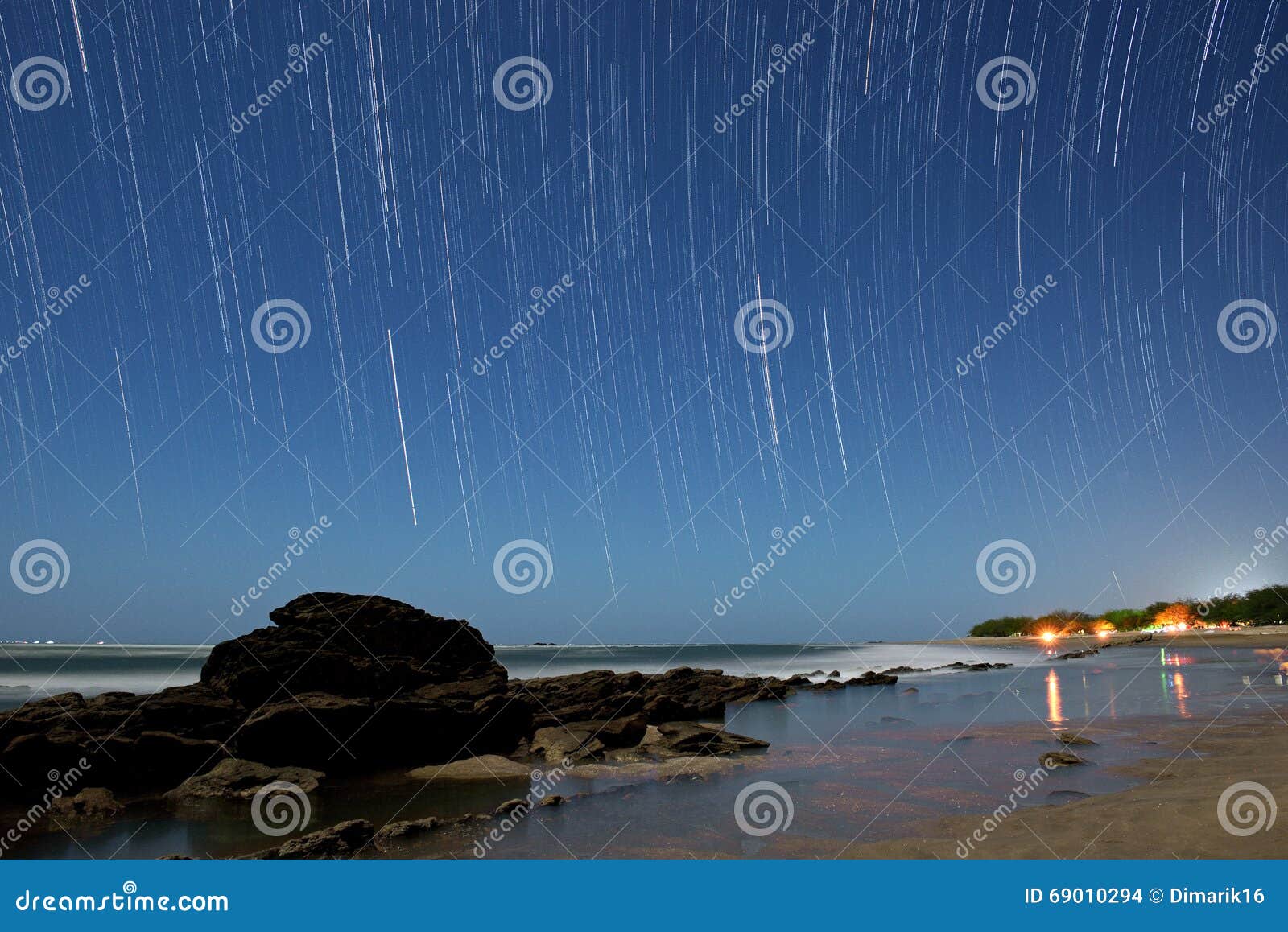 Ocean with stars stock photo. Image of space, light, seascape - 69010294