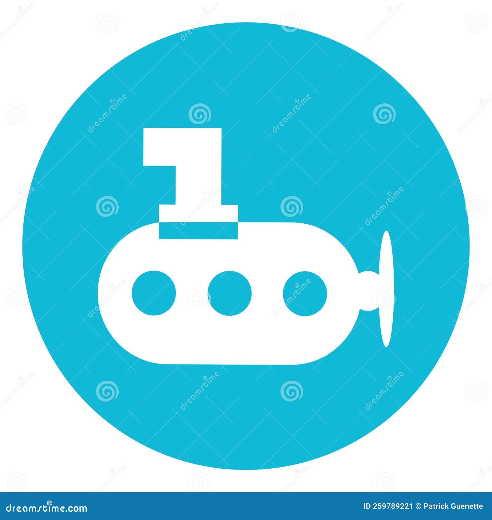 Submarine Icon. Clip Art Pictogram Depicting Whole And Underwater ...