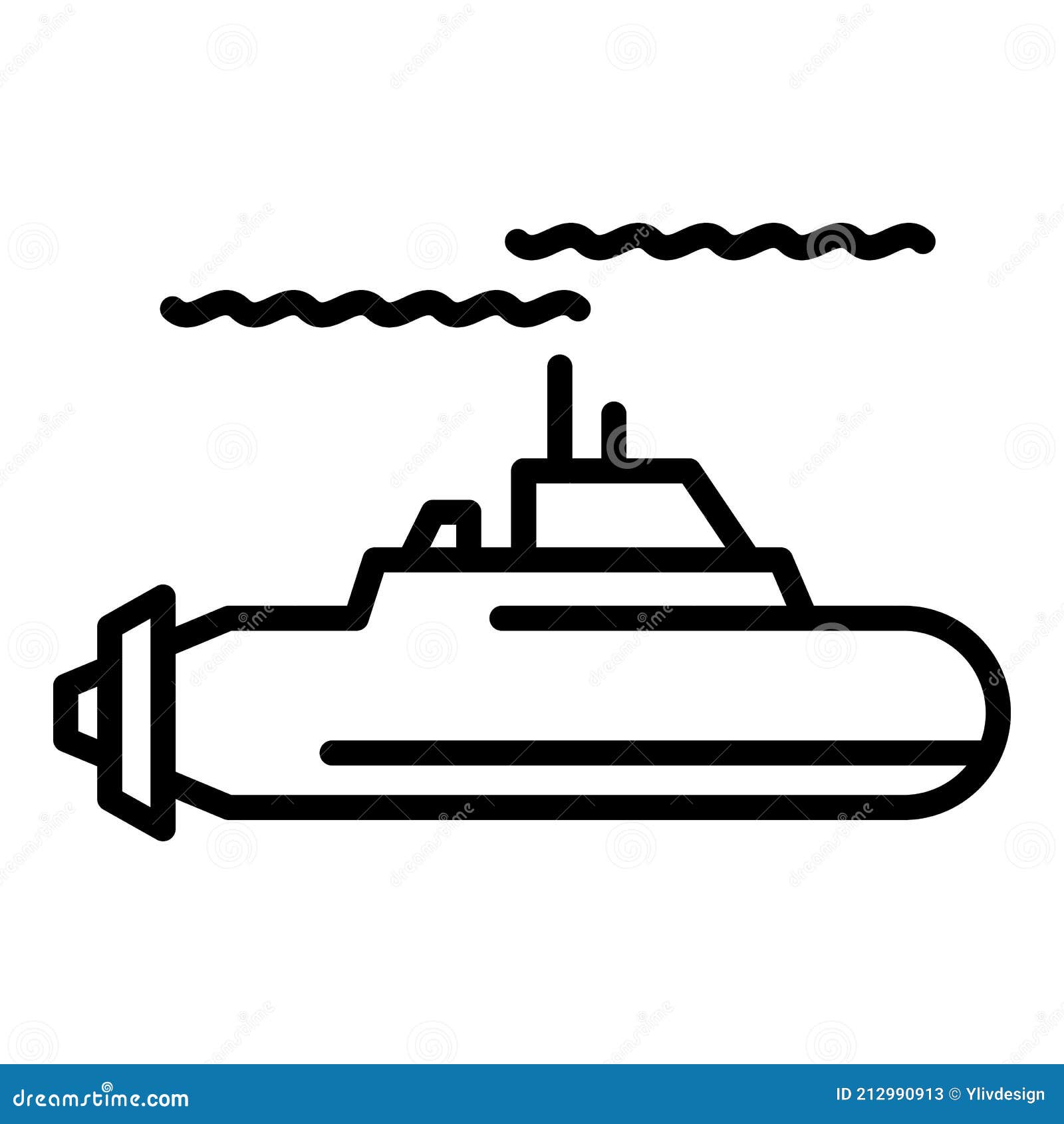 Ocean Submarine Icon, Outline Style Stock Vector - Illustration of ...