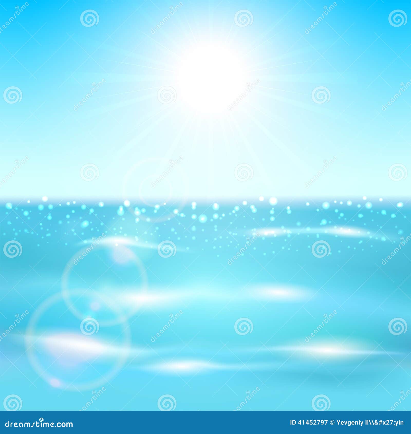 Ocean and Sun stock vector. Illustration of sunshine - 41452797