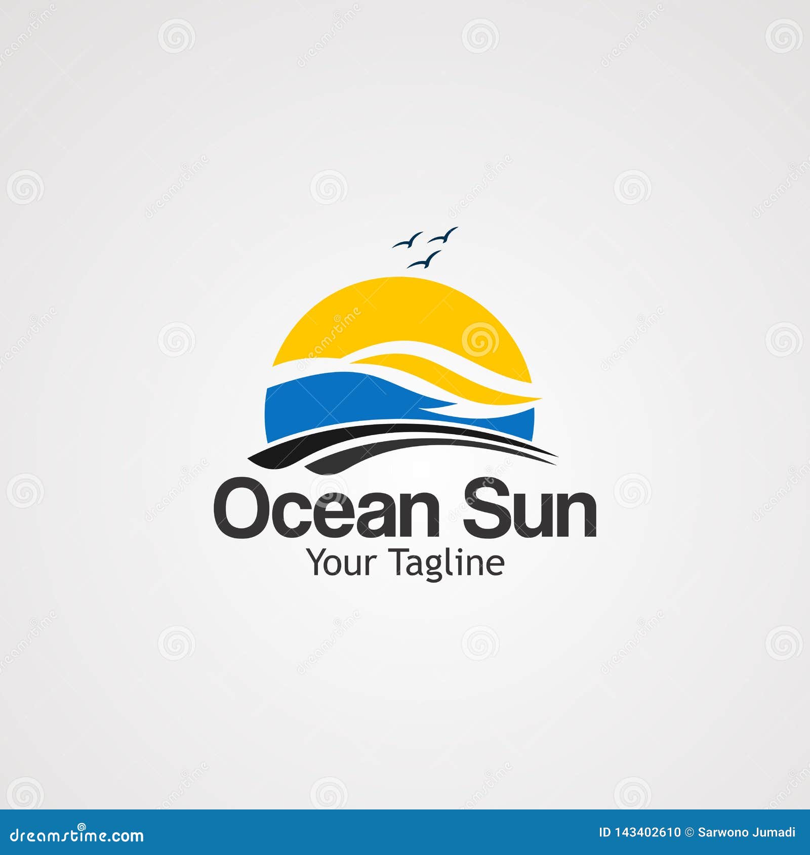 Ocean Sun Logo Vector, Icon, Element, and Template for Company Stock ...