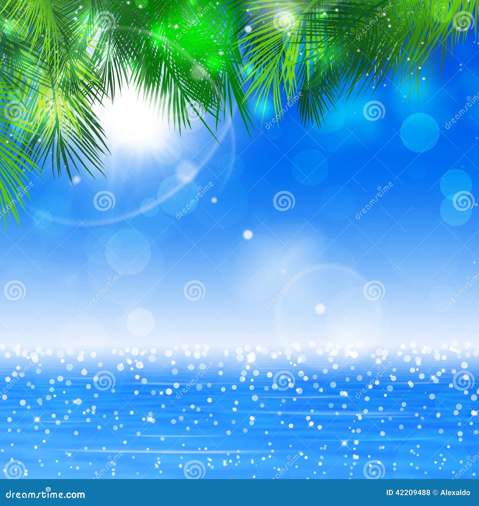 Ocean Sunny Glitters stock illustration. Illustration of bright - 42209488