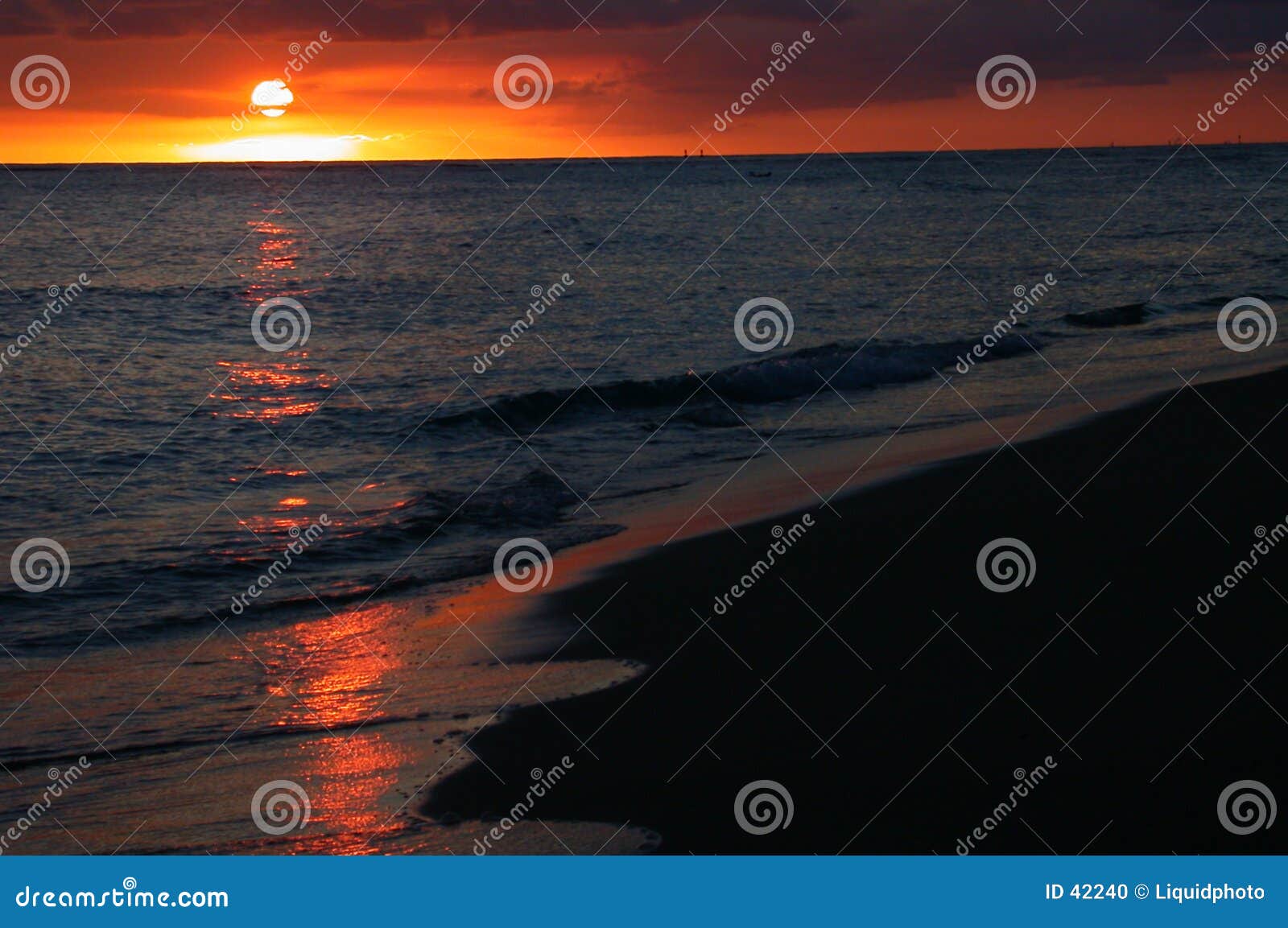 Ocean Sunset in Hawaii stock photo. Image of hourglass, silhouette - 42240