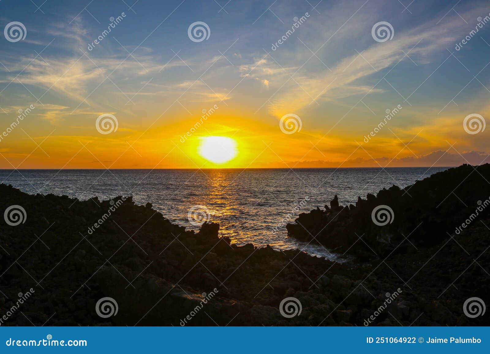 Ocean sunset in Kona stock photo. Image of orange, sunset - 251064922