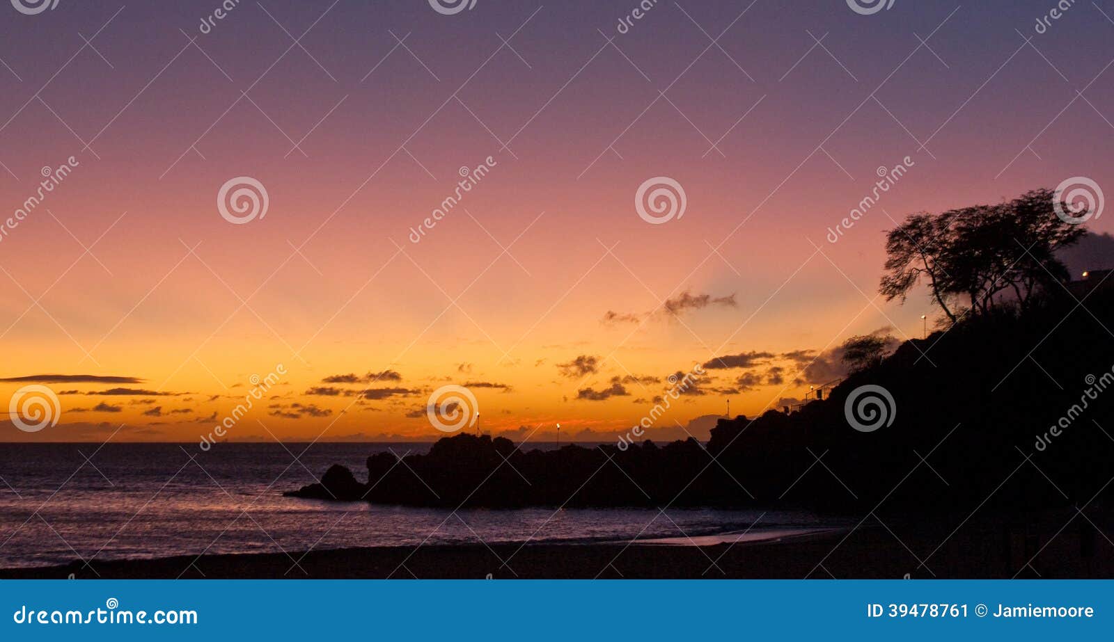 Panoramic Ocean Sunset stock image. Image of rocks, hawaii - 39478761