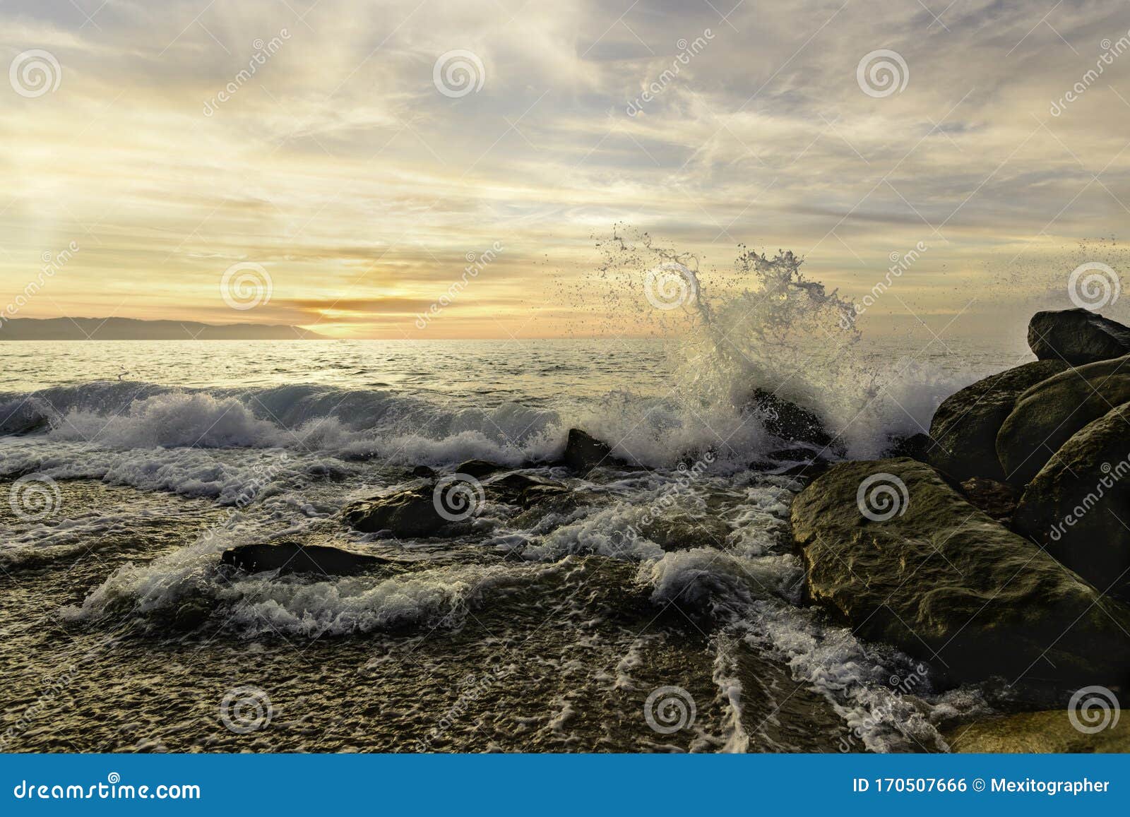 Ocean Sunset stock photo. Image of clouds, colorful - 170507666