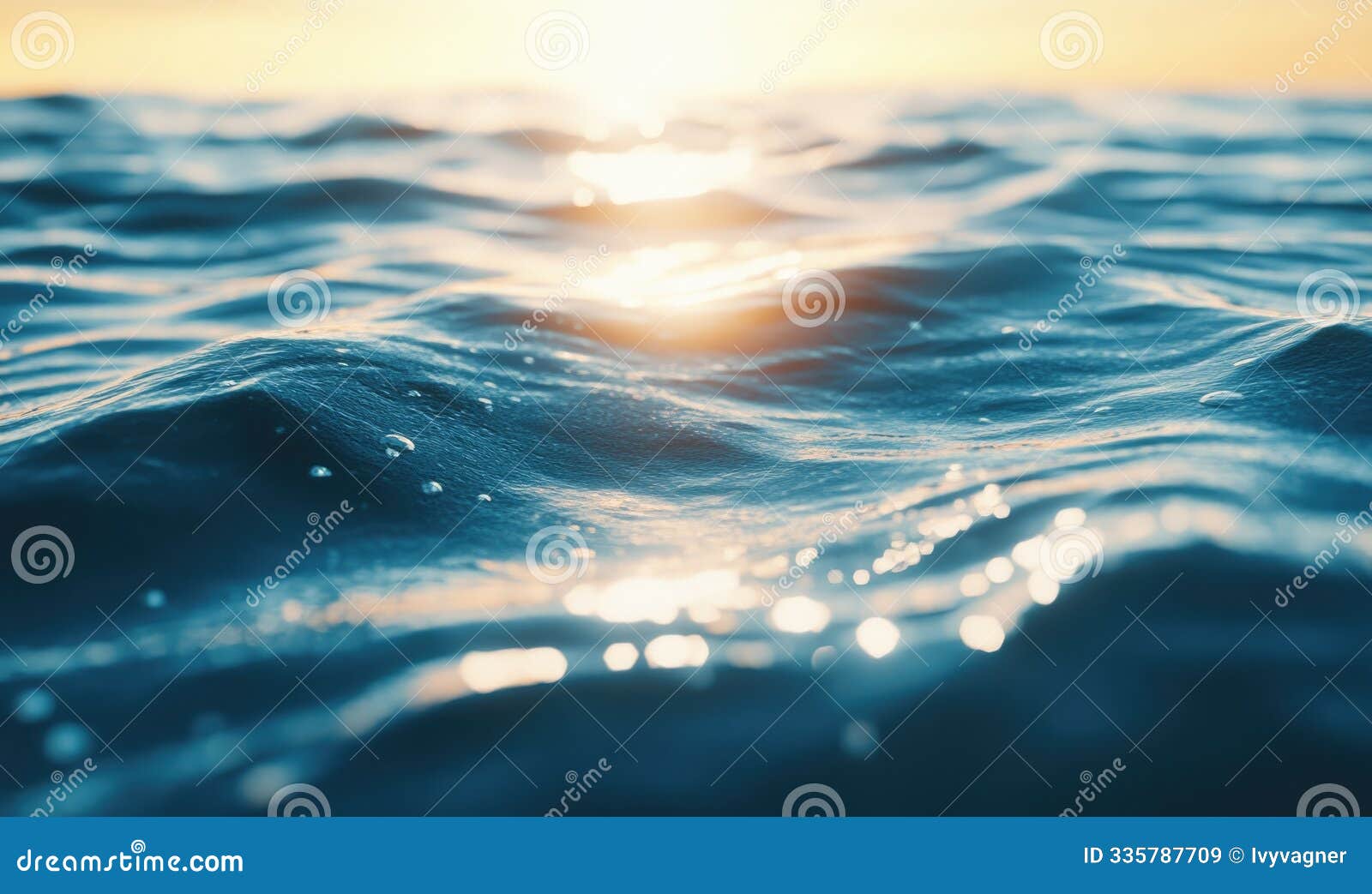 Ocean Surface with Gentle Waves, Sunlight Sparkling on the Water Stock ...