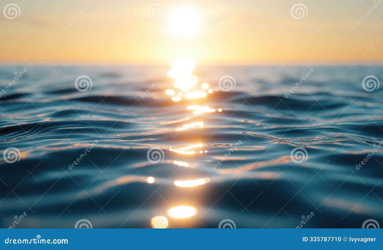Ocean Surface with Gentle Waves, Sunlight Sparkling on the Water Stock ...