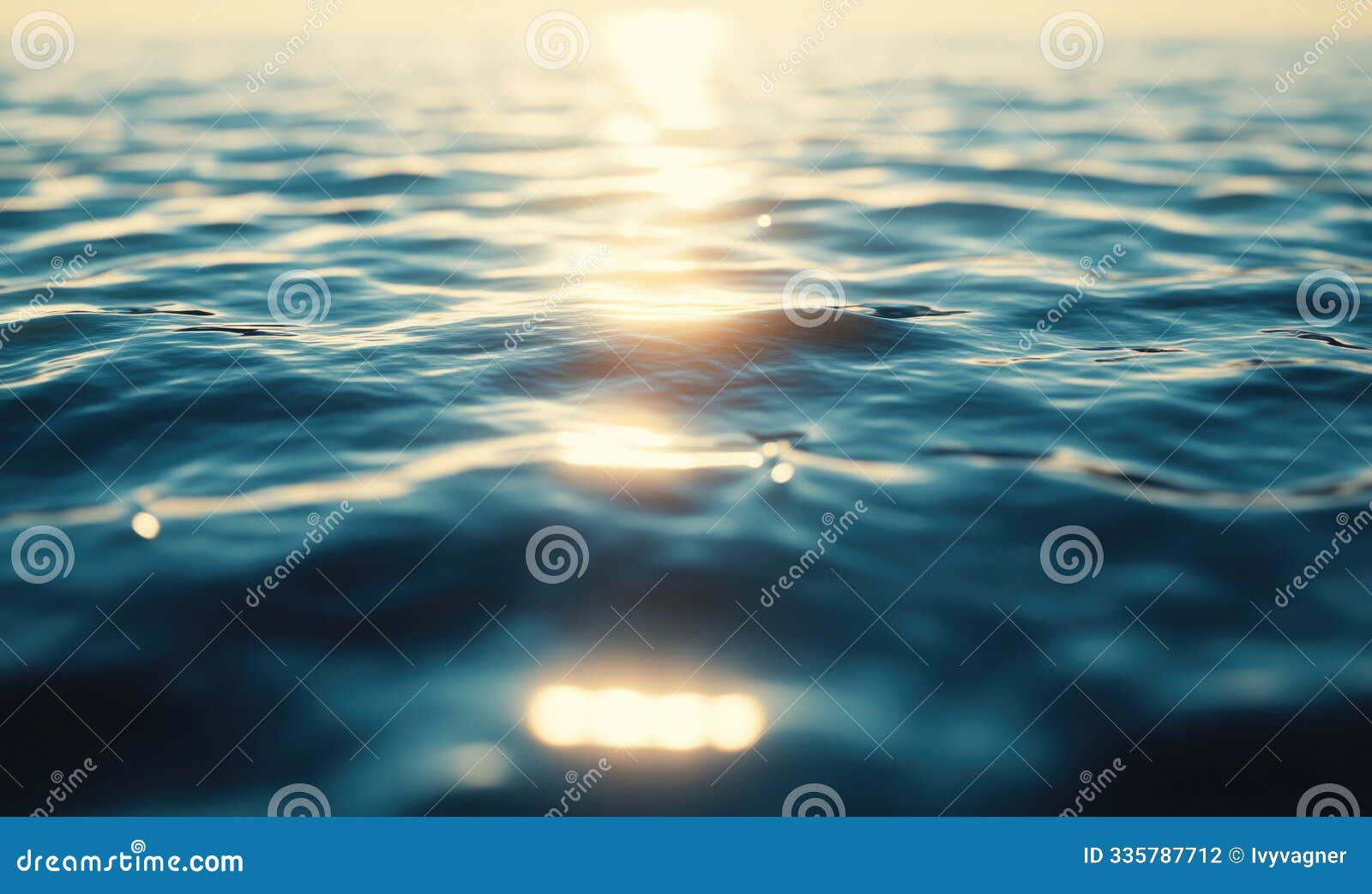 Ocean Surface with Gentle Waves, Sunlight Sparkling on the Water Stock ...