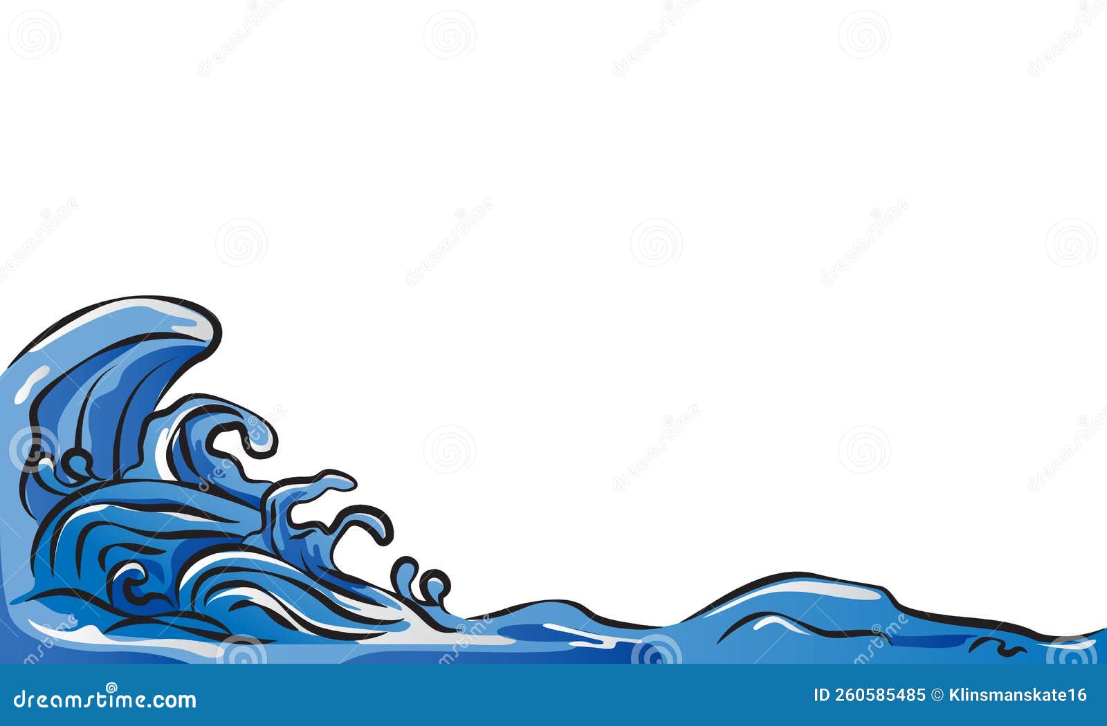 Ocean Surface Wave Design Illustration Drawing Stock Vector ...