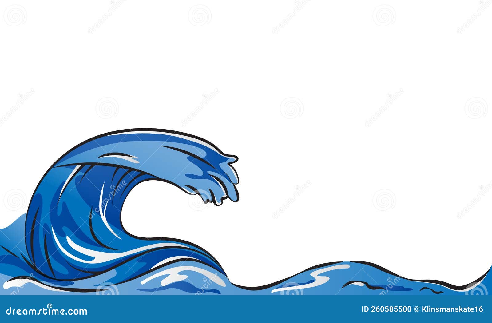 Ocean Surface Wave Illustration Drawing Vector Stock Vector ...