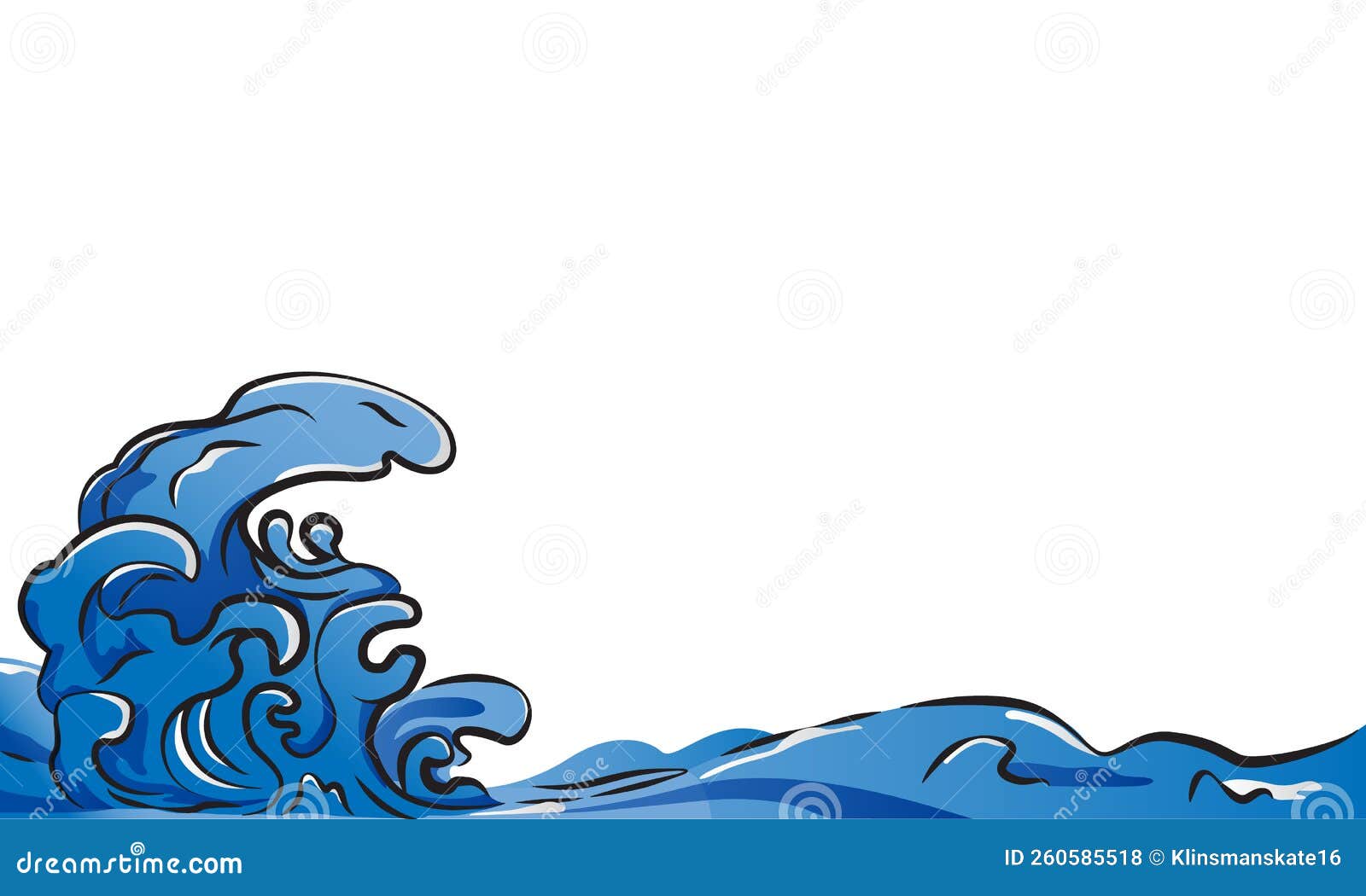 Ocean Surface Wave Illustration Isolated Vector Stock Vector ...
