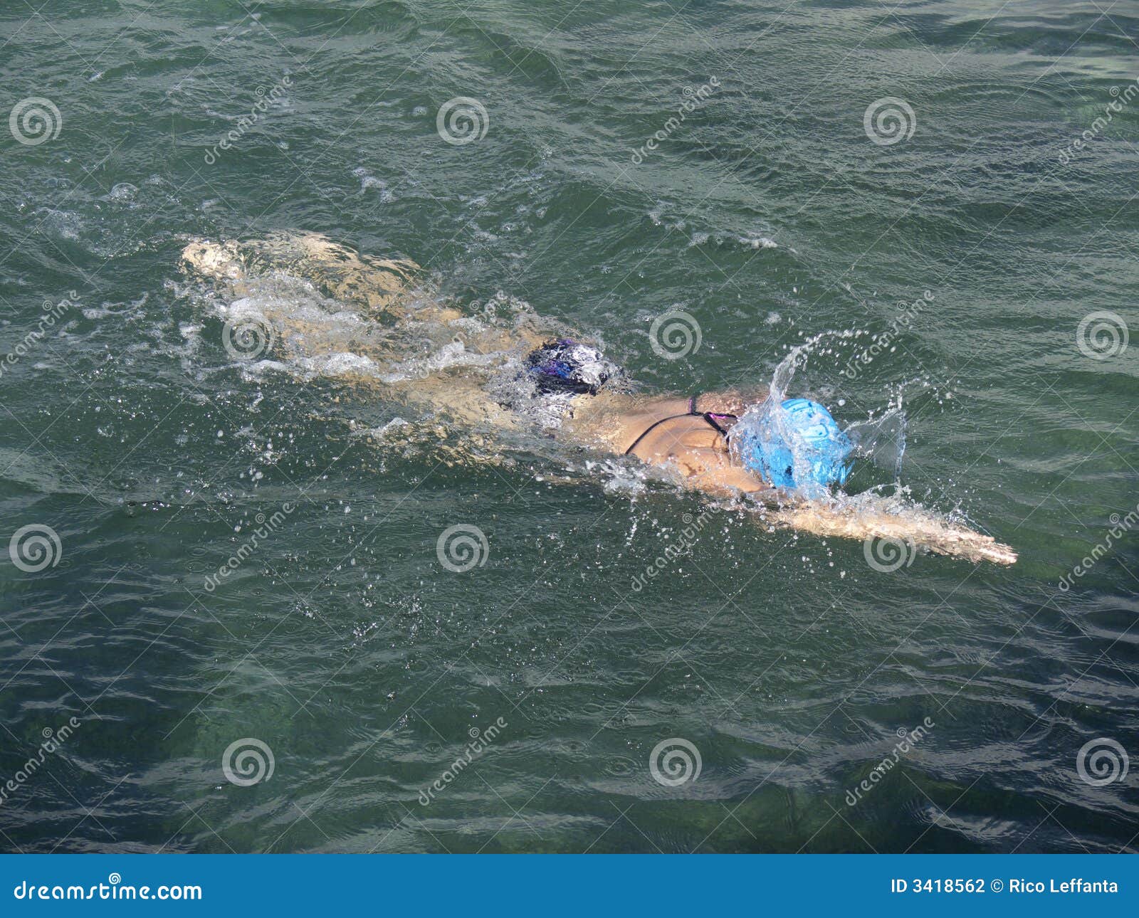 Ocean swimmer stock photo. Image of blue, splash, female - 3418562