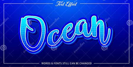 Ocean Editable Text Effect Style Stock Vector - Illustration of ...