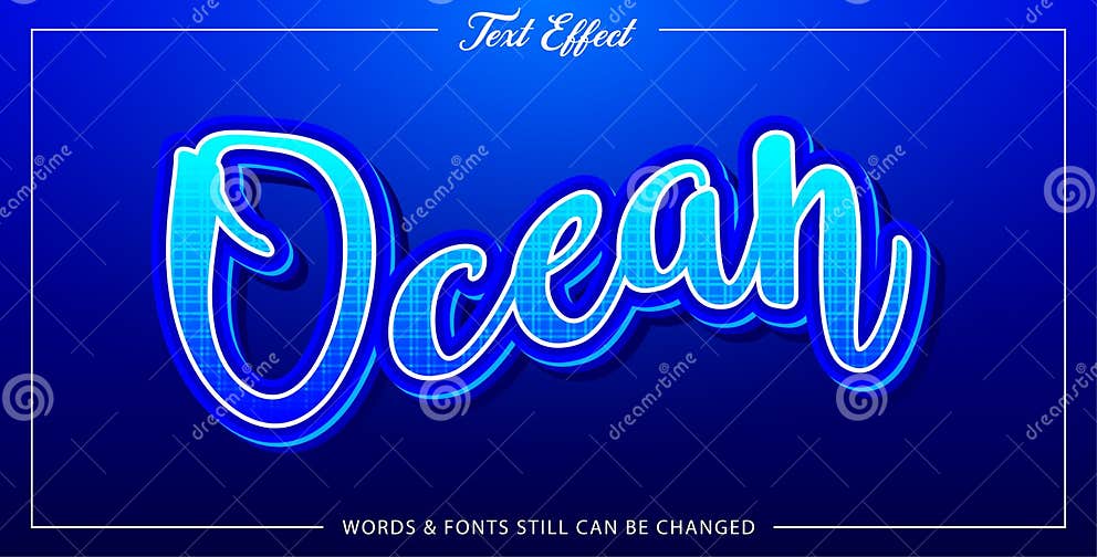 Ocean Editable Text Effect Style Stock Vector - Illustration of ...