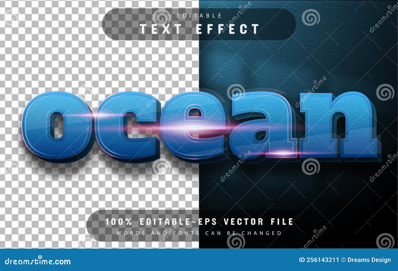 Ocean text effect editable stock vector. Illustration of editable ...
