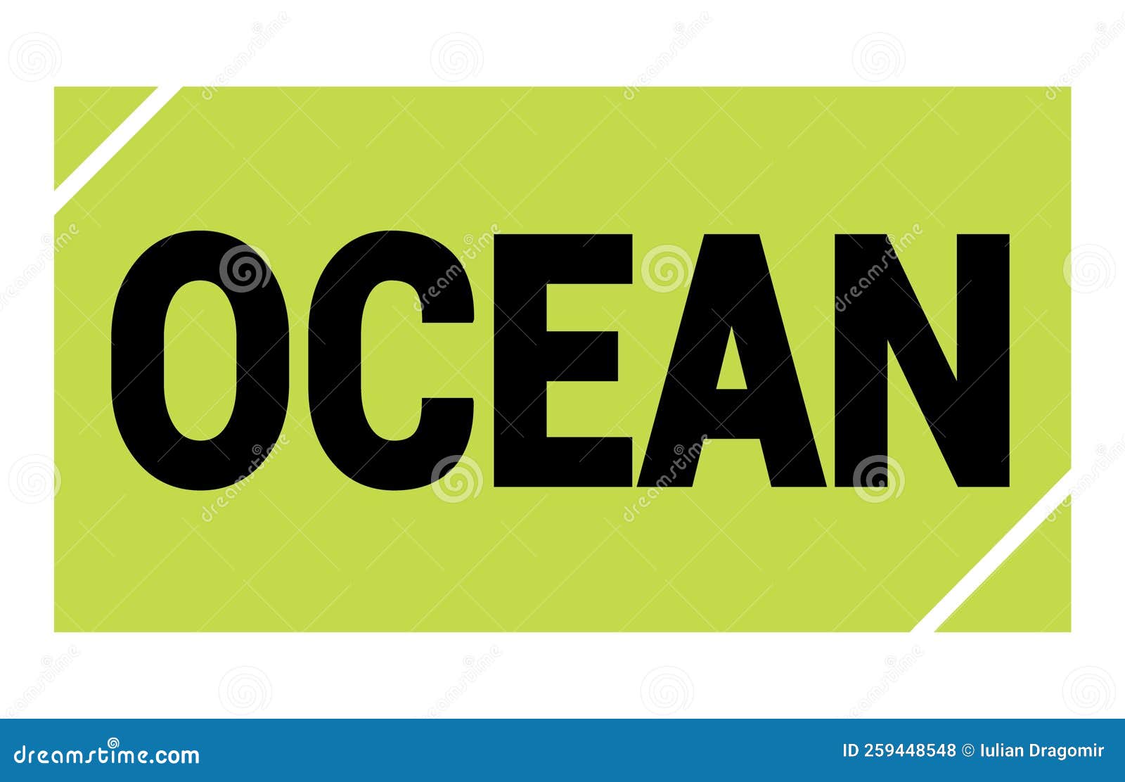 OCEAN Text Written on Green-black Stamp Sign Stock Illustration ...