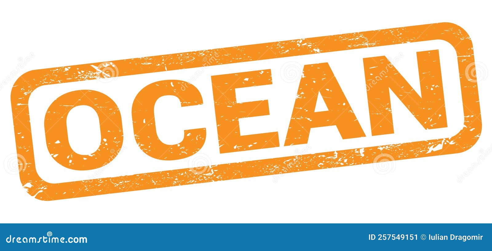 OCEAN Text Written on Orange Rectangle Stamp Stock Illustration ...