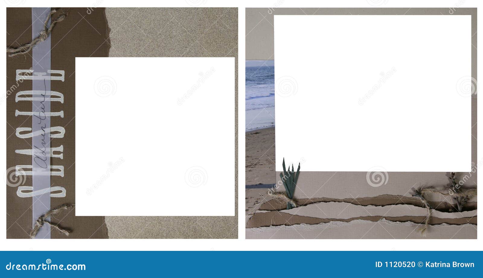 Ocean Theme Scrapbook Frame Template Stock Illustration - Illustration ...