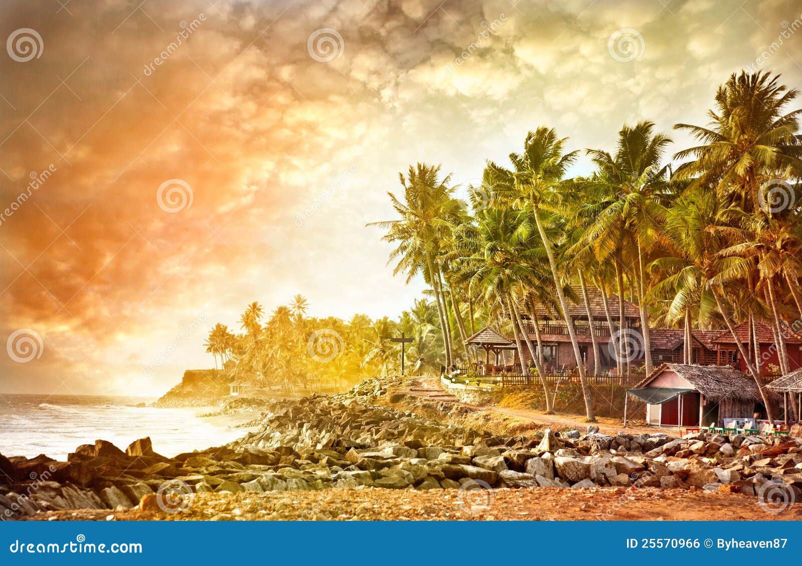 Ocean tropical view stock photo. Image of cliff, palm - 25570966