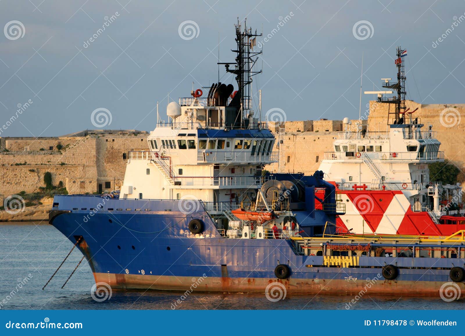Ocean Tugs in Grand Harbour, Malta Stock Photo - Image of grand, vessel ...